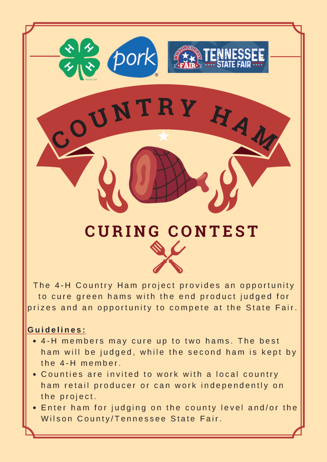 4-H Country Ham Curing Contest Announced | Tennessee 4-H Youth Development